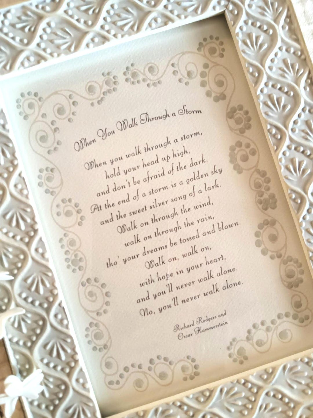 When You Walk Through A Storm Gift- Hope Reassurance Framed Gift- Gift ...