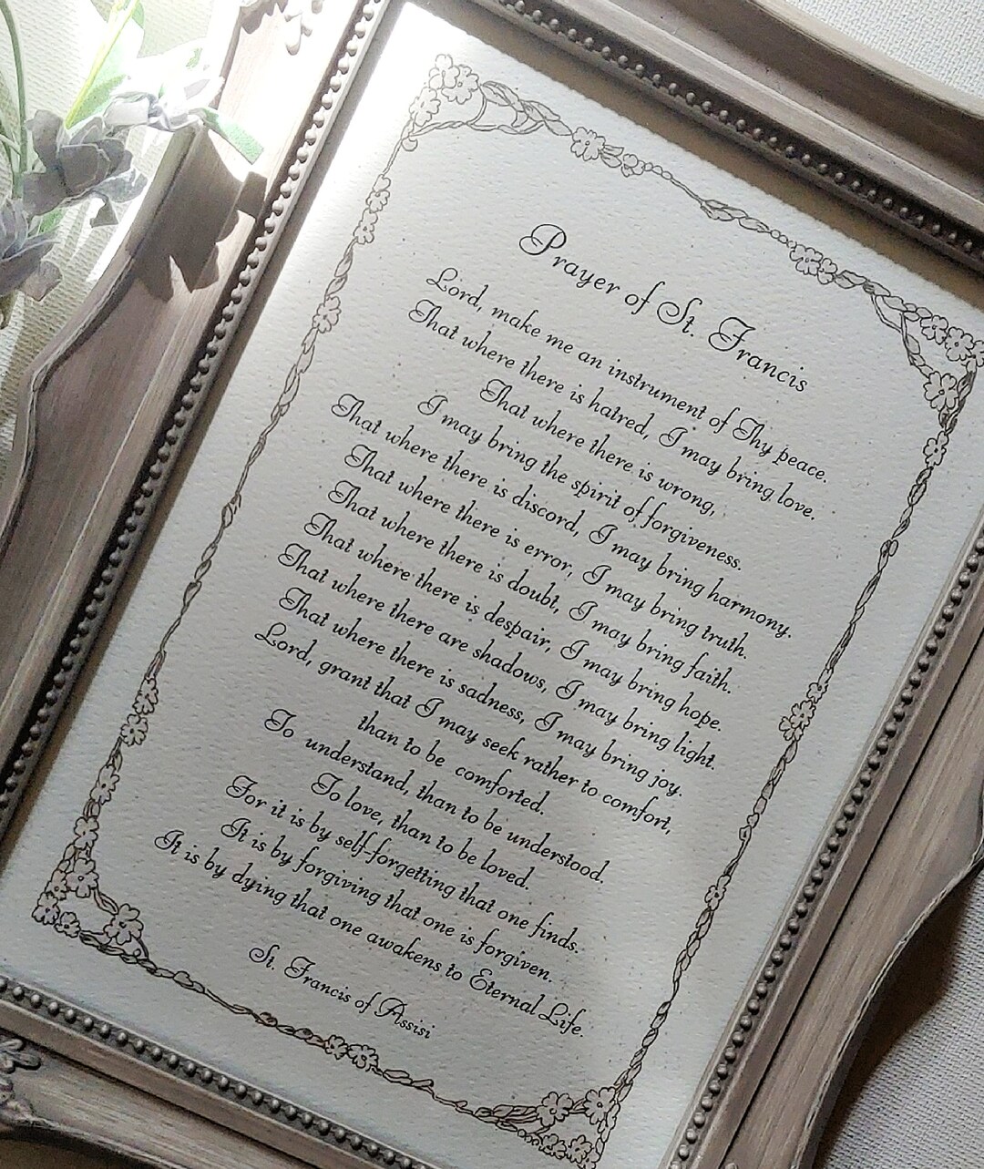 Prayer of St. Francis Frame- St. Francis of Assisi Peace Prayer-mother ...