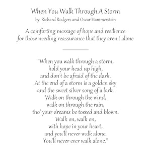 When You Walk Through A Storm Frame- Framed Message of Hope Reassurance ...