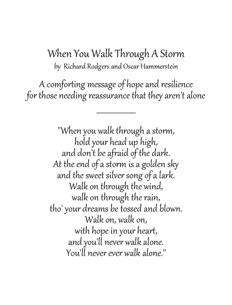 WHEN YOU WALK Through A Storm Framed Print - Inspirational Comforting ...