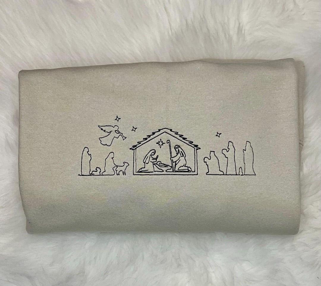 Nativity Embroidered Sweatshirt, NATIVITY SWEATSHIRT, Nativity ...