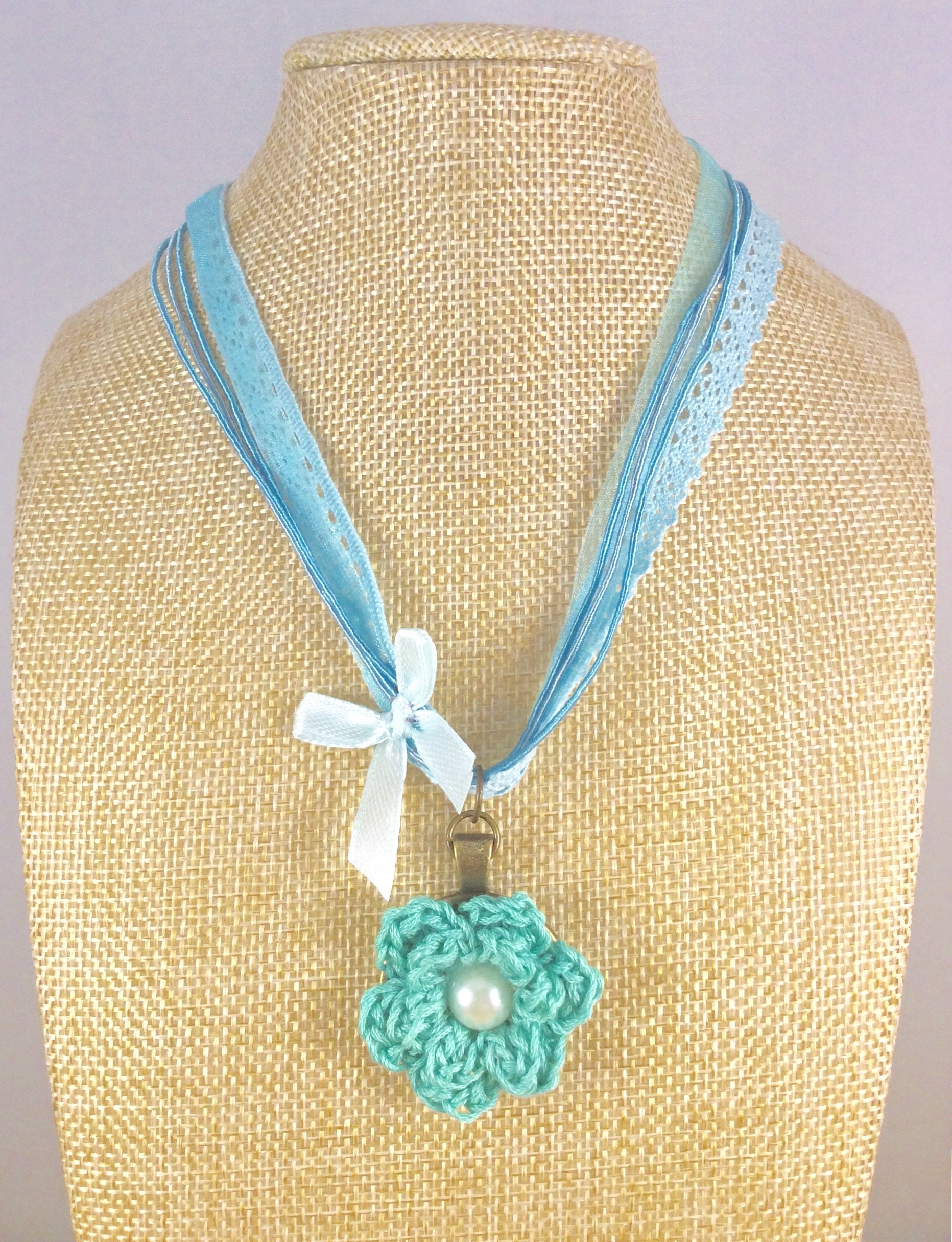 Lace necklace Ribbon Necklace Lace jewellery Romantic | Etsy