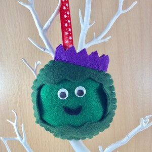 Christmas Sprout Felt Bauble Decoration, Handmade Sprout Tree Bauble ...
