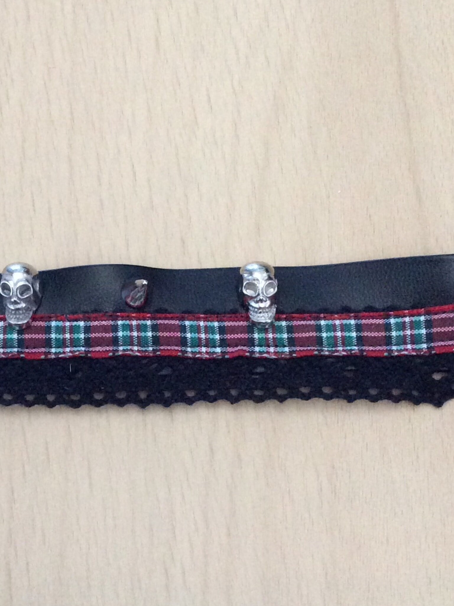 Skull studded faux leather cuff bracelet punk black vegan | Etsy