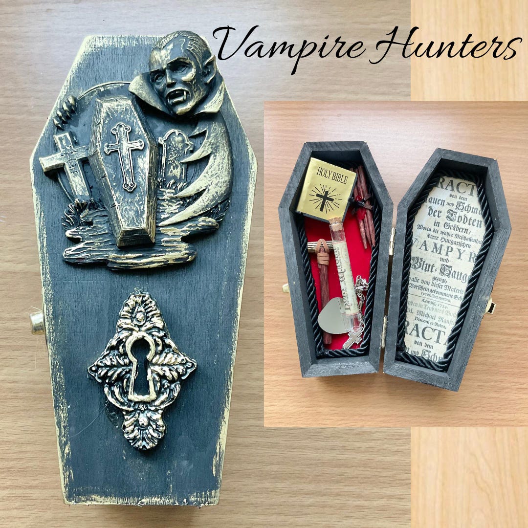 Mini Vampire Hunting Kit, Miniature Coffin Slayer Prop, Vlad Grave ...