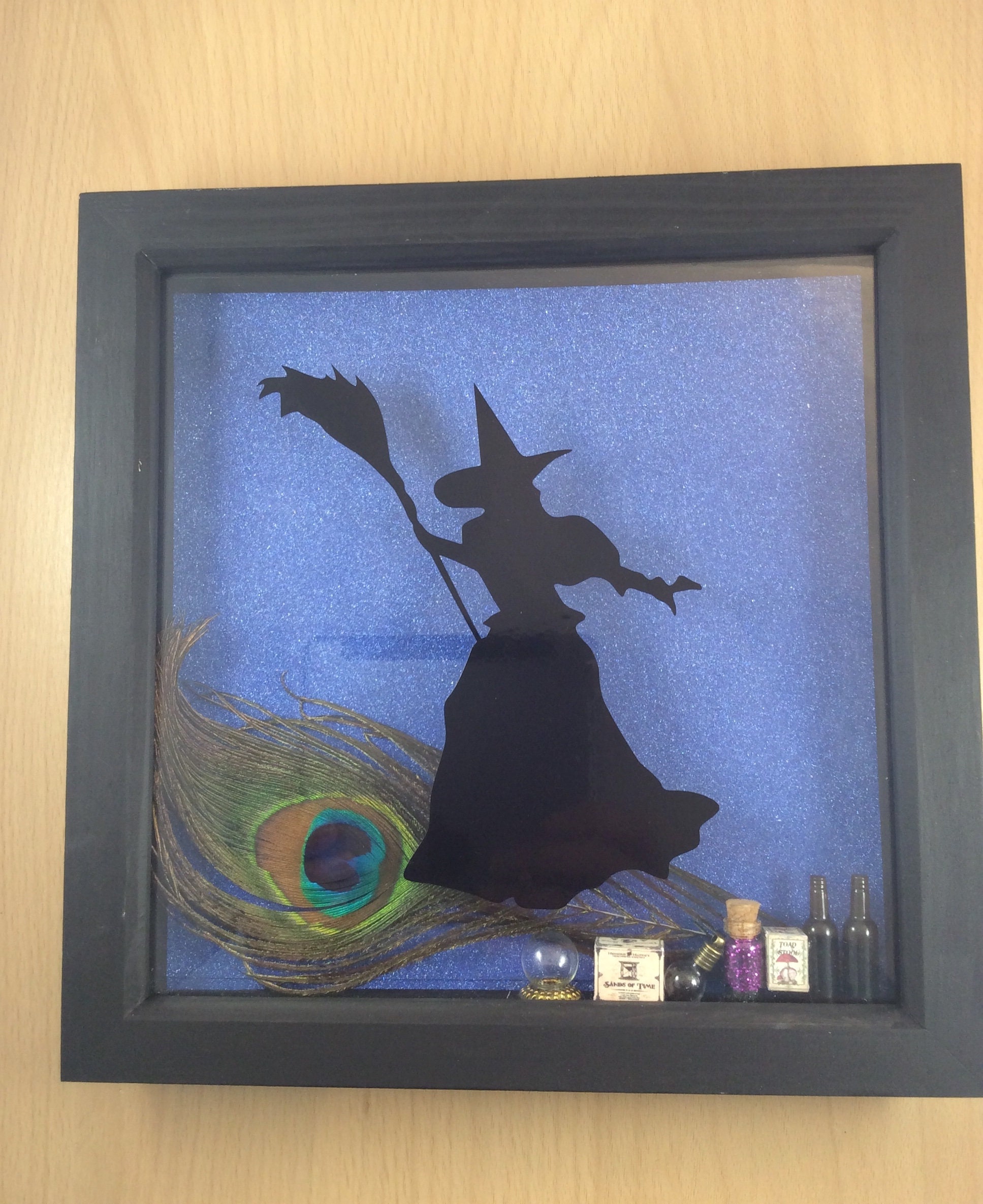 Witch Home Wall Decoration Shadow Box Frame Witch and Broom - Etsy UK