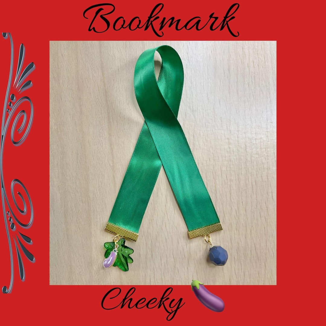 Green Satin Bookmark, Valentine Theme Gift, Cheeky Gift for Him, Bullet ...