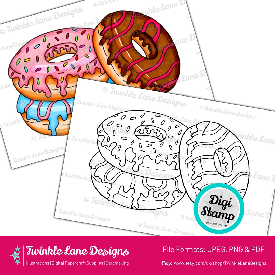 Donut Stack, Digi Stamp Instant Download - Etsy