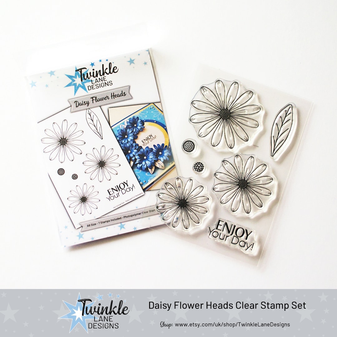 Daisy Flower Heads, Flower Stamp, Clear Stamps - Etsy UK