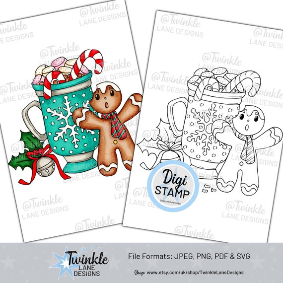 Gingerbread Treat Digital Stamps | Etsy