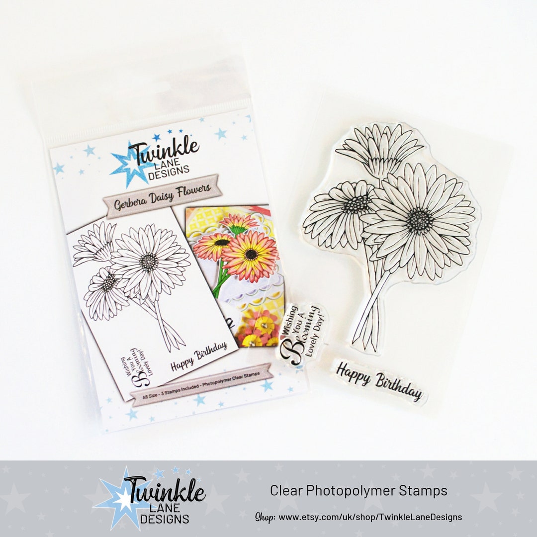 Gerbera Daisy, Flower Stamp, Clear Stamps - Etsy