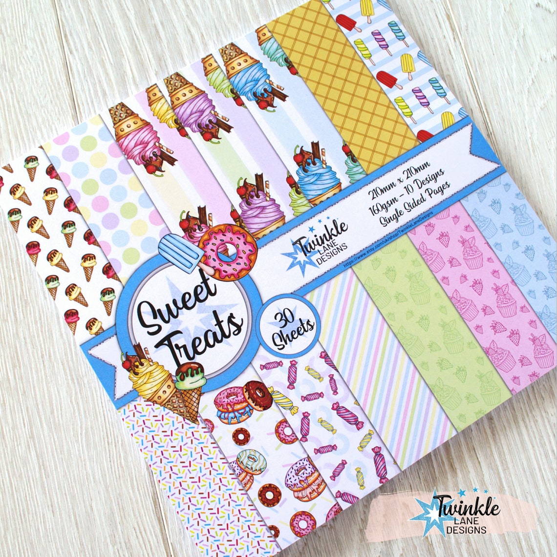 Sweet Treats Paper Pack, 210x210mm - Etsy UK