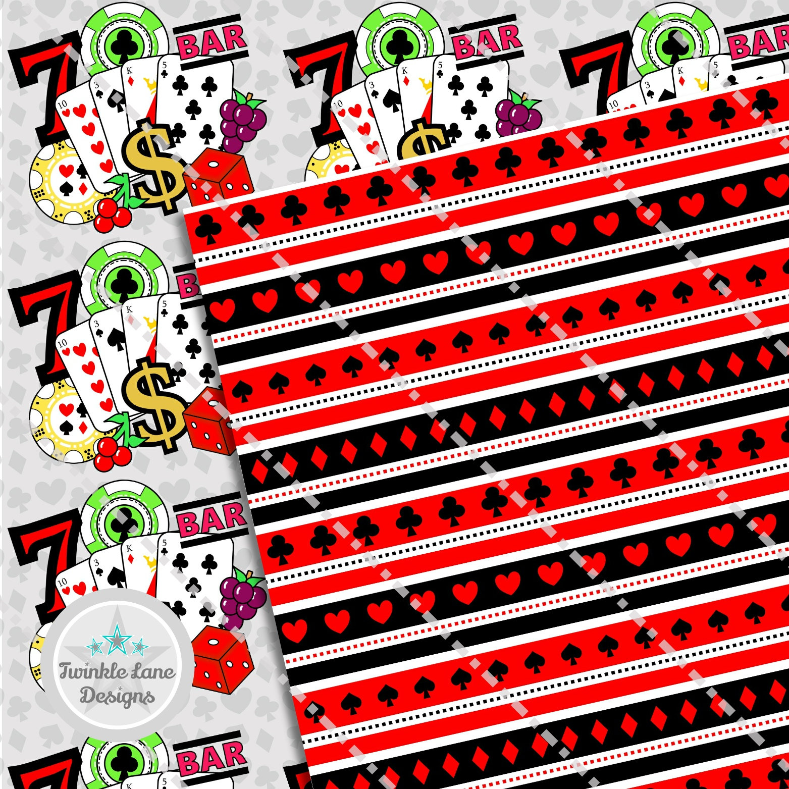 Casino Theme, Digital Papers Instant Download - Etsy