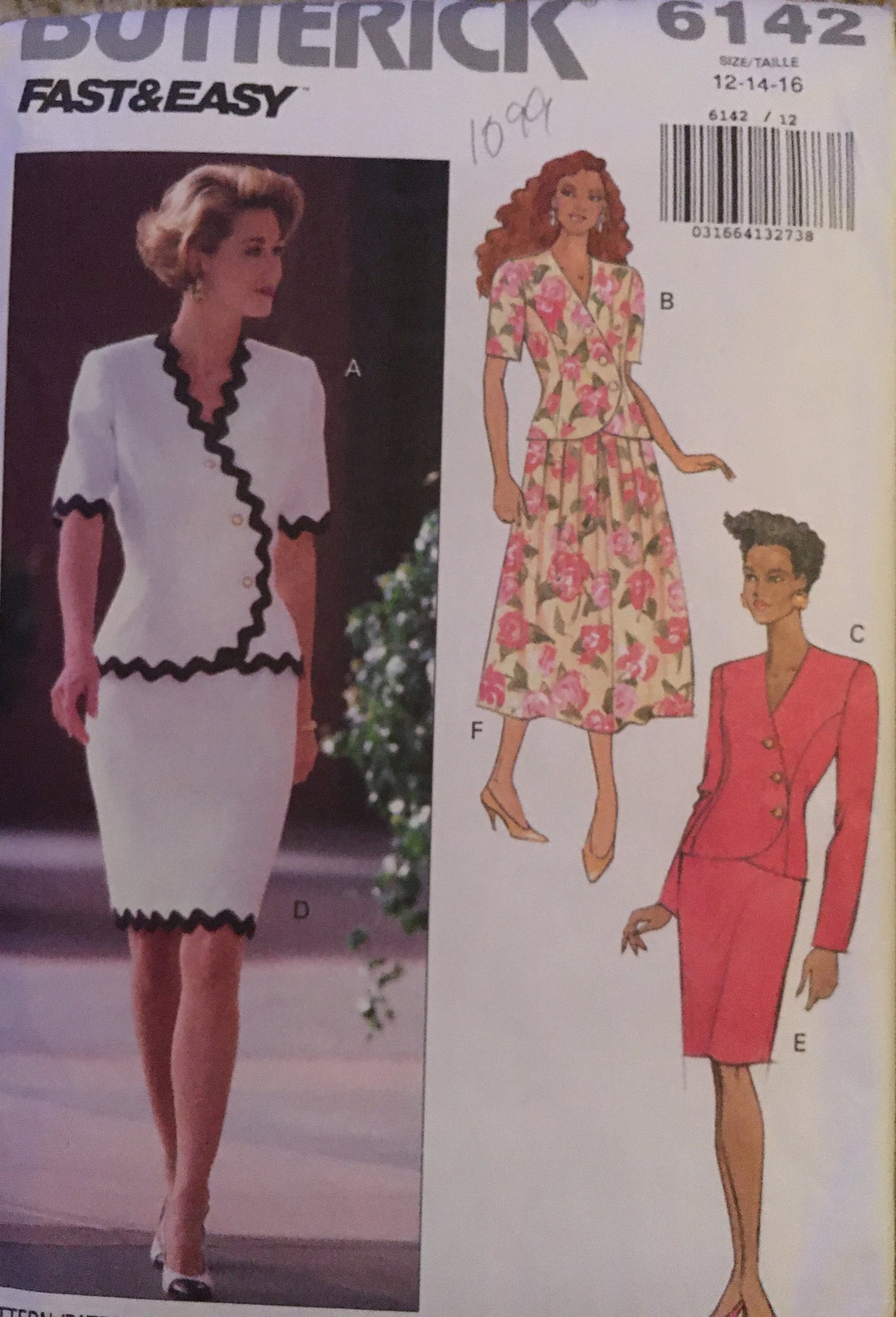 Butterick Misses 6142 Top & Skirt; Uncut, 3246 Willi Smith Top/skirt ...