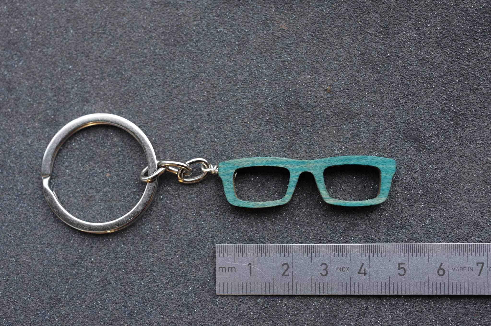 Recycled 7PLIS Keyring From Used Skateboard - Wooden Blue Black and ...