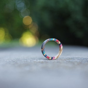 Skateboard Recycled Wood Ring - Etsy