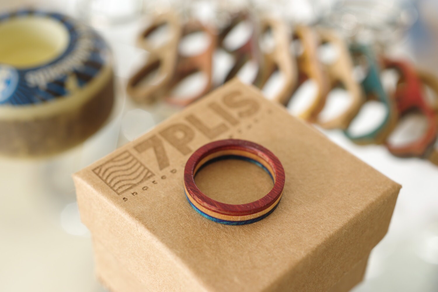 Skateboard Recycled Wood Ring - Etsy