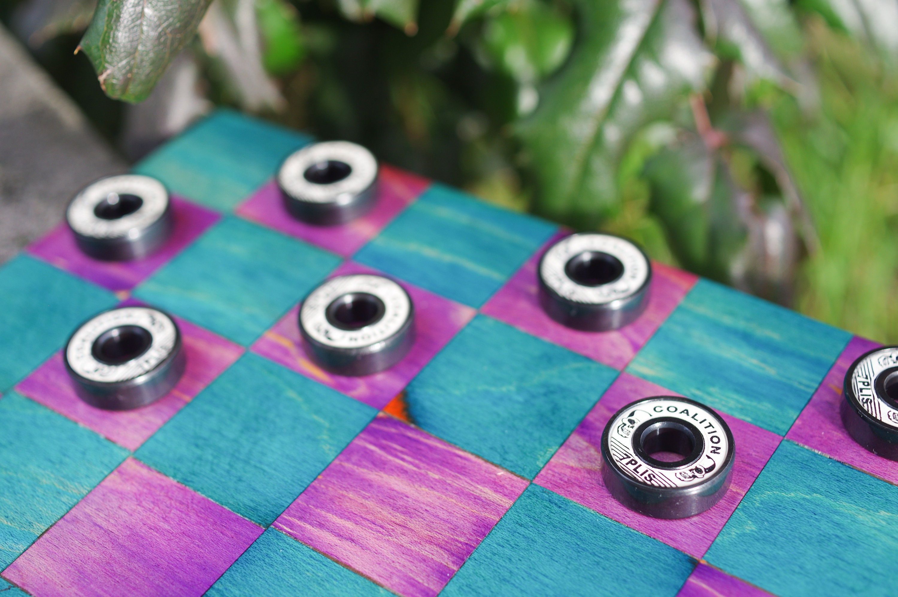 Recycled SKATEBOARD checkers game 7PLIS blue purple black | Etsy