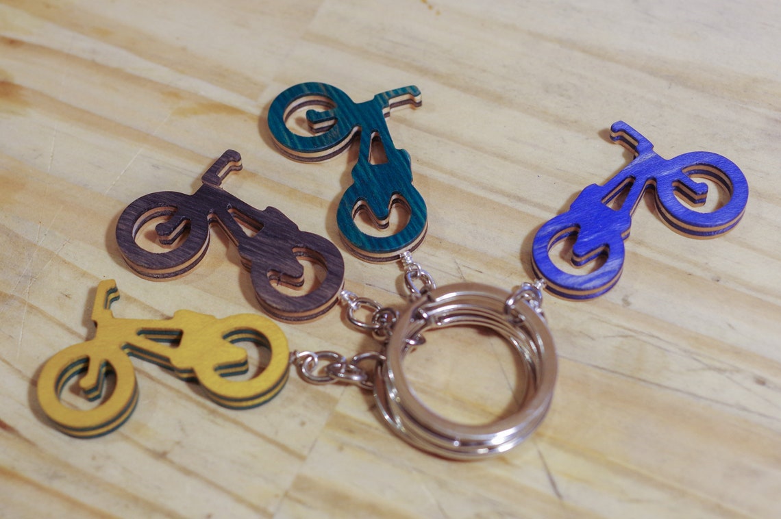 Keyring BMX Recycled Skateboard, Green Blue Black Yellow Wood, 7PLIS ...
