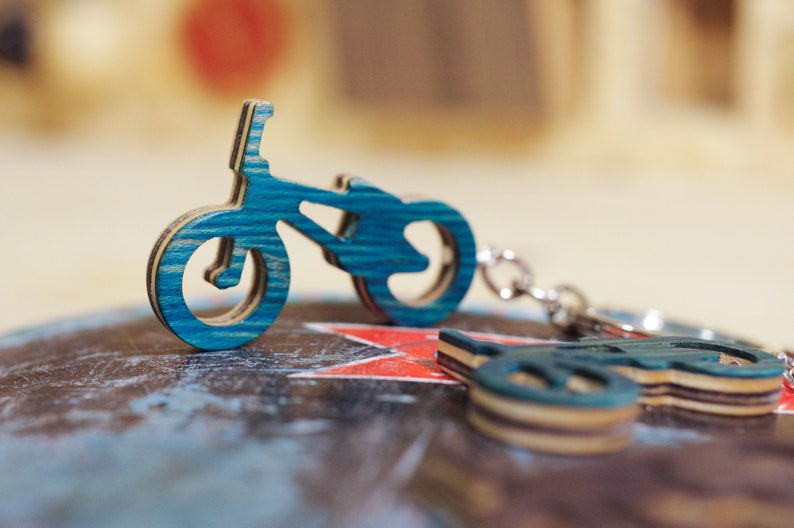 Keyring BMX Recycled Skateboard, Green Blue Black Yellow Wood, 7PLIS ...
