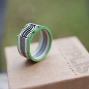 Skateboard Recycled Wood Ring - Etsy