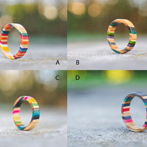 Skateboard Recycled Wood Ring - Etsy