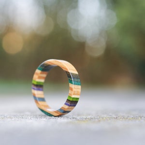 Skateboard Recycled Wood Ring - Etsy