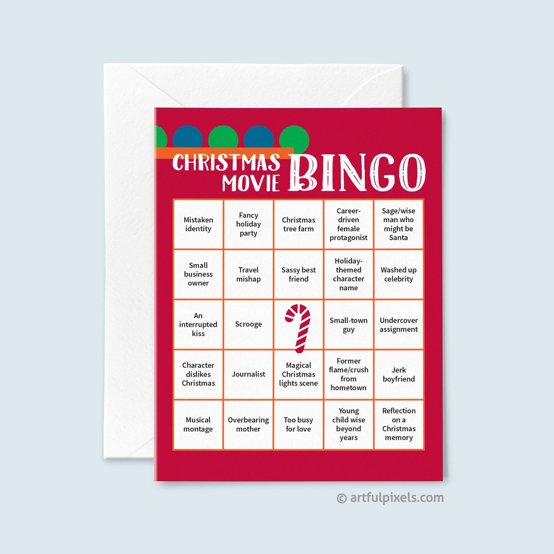 Cheesy Christmas Movie Bingo Card: Funny Holiday Game - Etsy