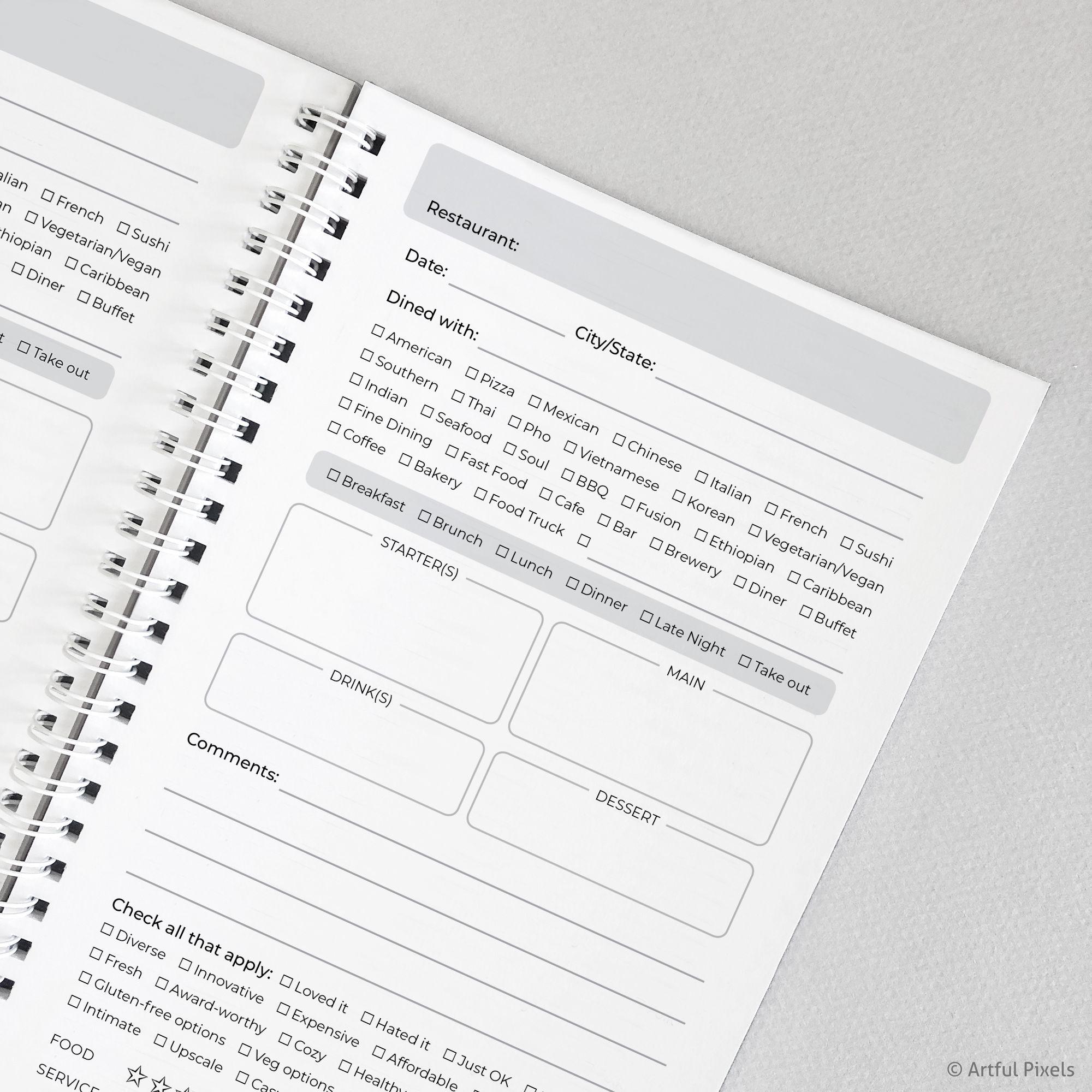 Restaurant Review Logbook: Tracker Journal for Rating Your Favorite ...