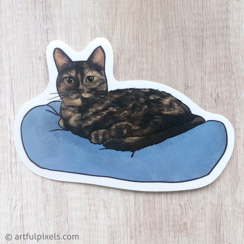 Tortoiseshell Cat Sticker 4.14x3 In Tortie Cat Sticker Funny - Etsy