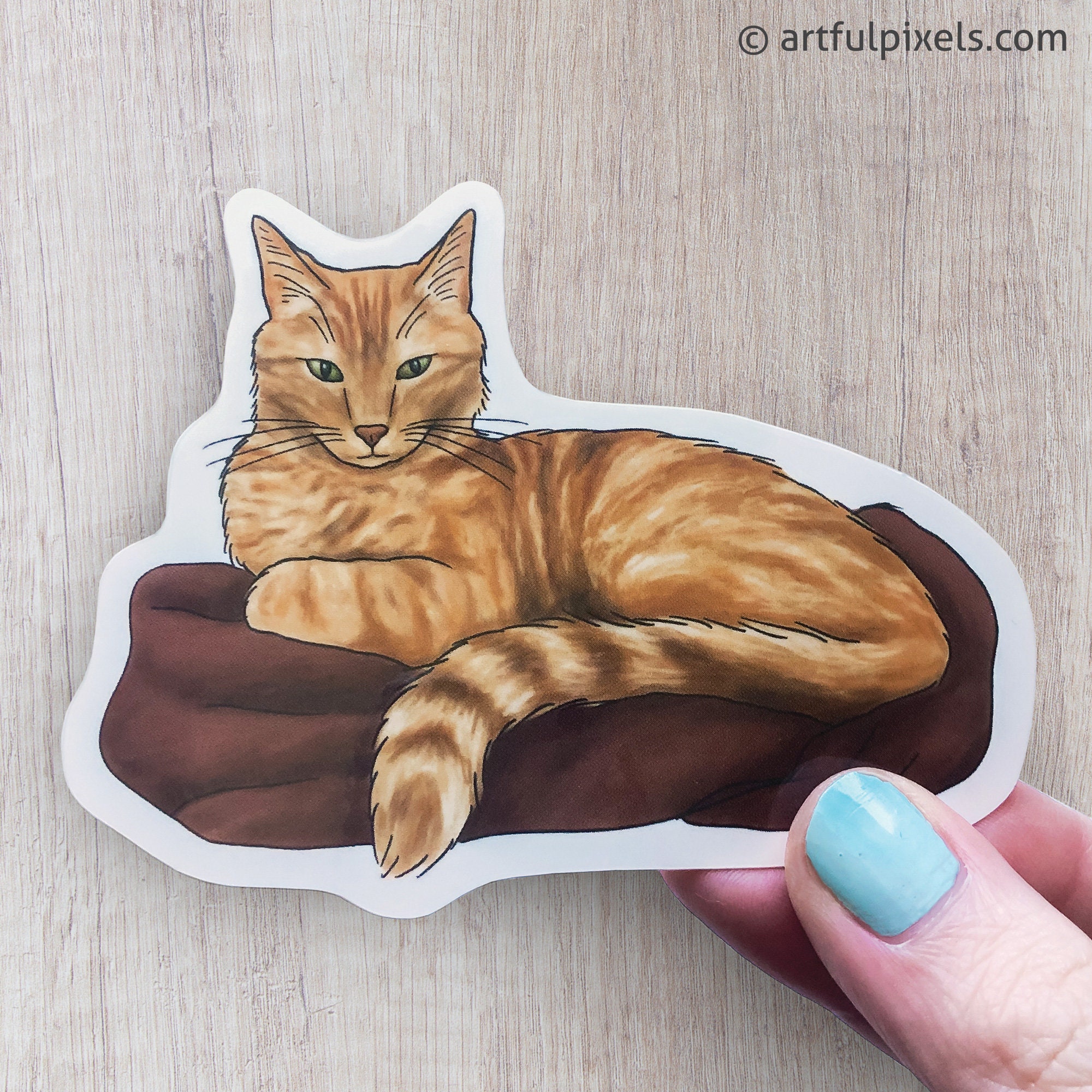 Orange Tabby Cat Sticker 3.92x3 In Ginger Cat Sticker Funny | Etsy