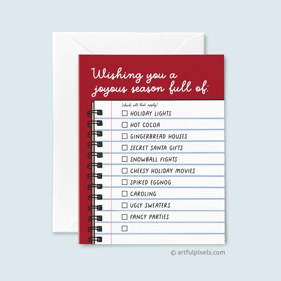 Holiday Season Checklist Greeting Card, Holiday Cards, Interactive ...