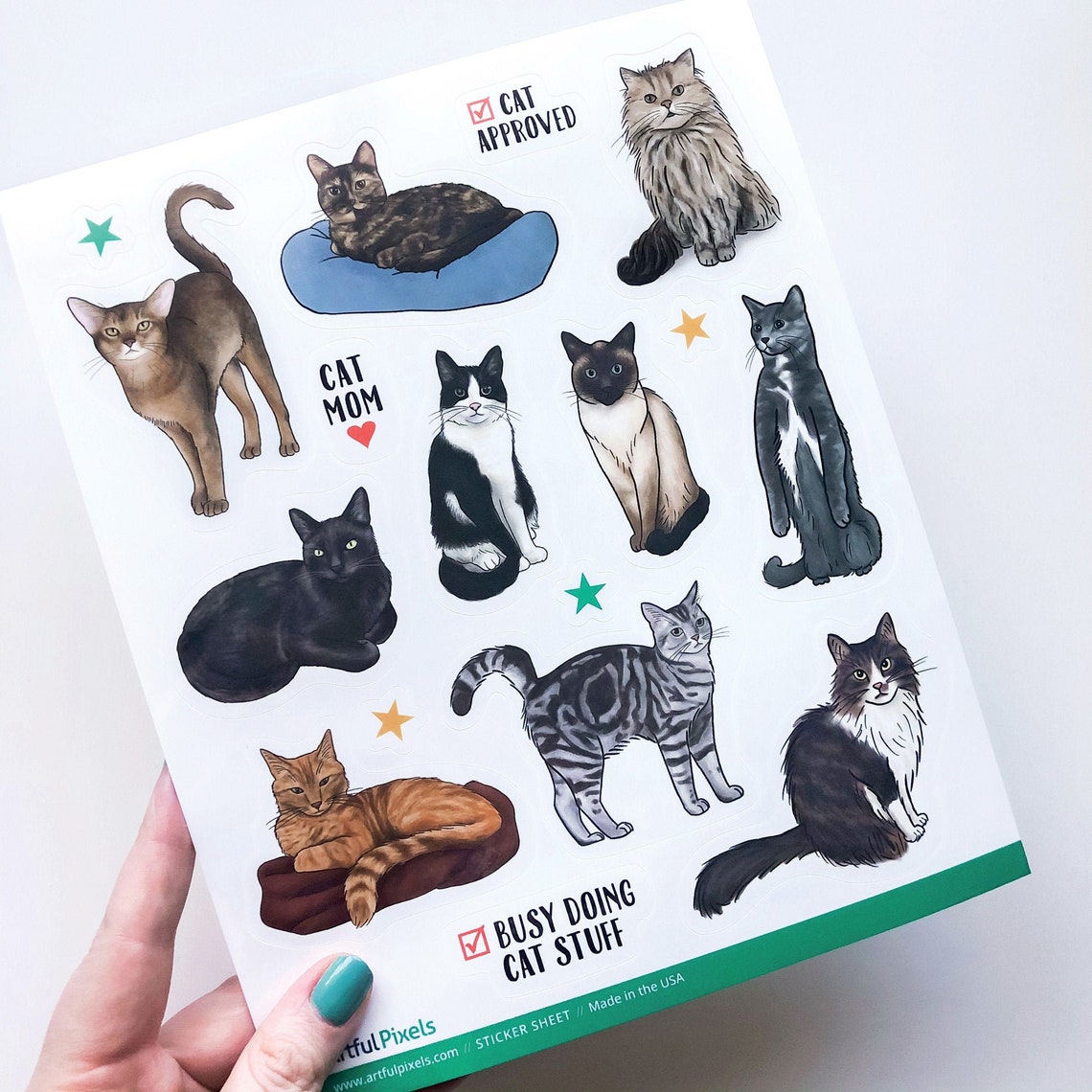 Cat Sticker Sheet Tortoiseshell Cat Sticker Tuxedo Cat - Etsy