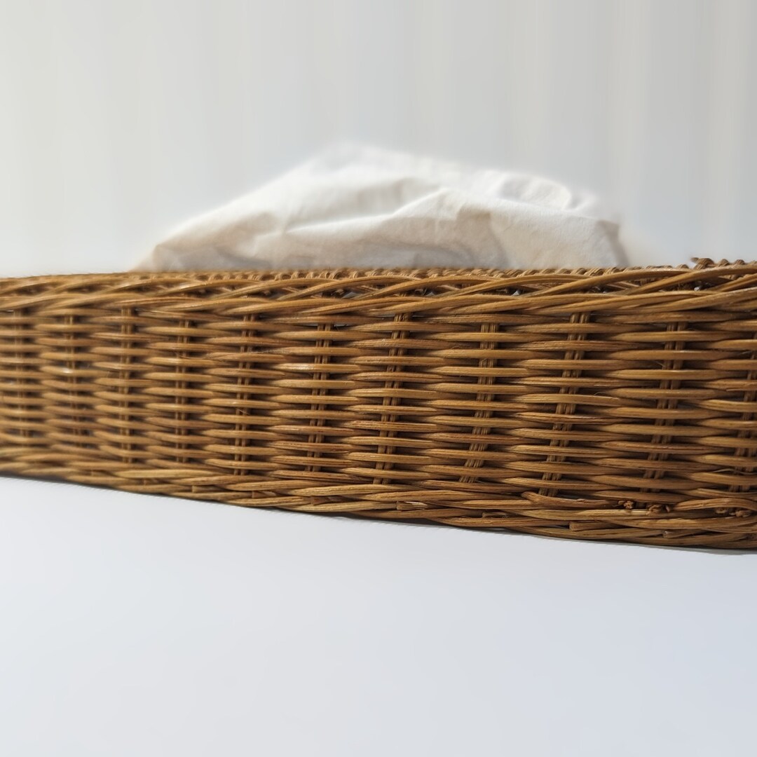 Vintage Wicker Tissue Box, 1970s Bath Wicker Decor Accent - Etsy
