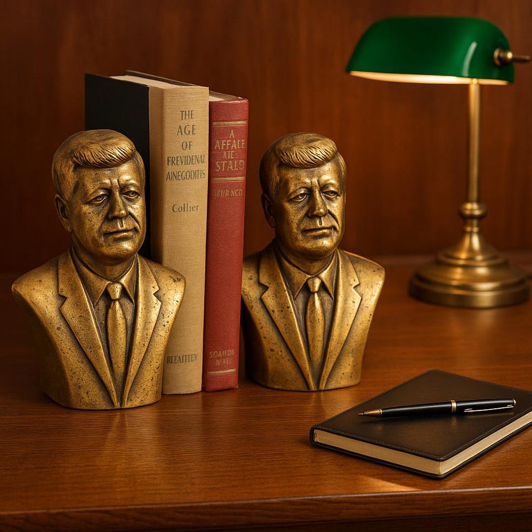 Vintage Brass JFK Bookends | 1960s John F Kennedy Bust Set | Mid ...