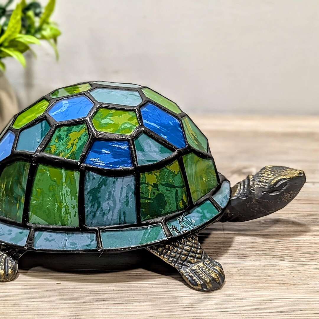 Stained Glass Turtle Night Light, Tiffany Style Turtle Accent Lamp ...
