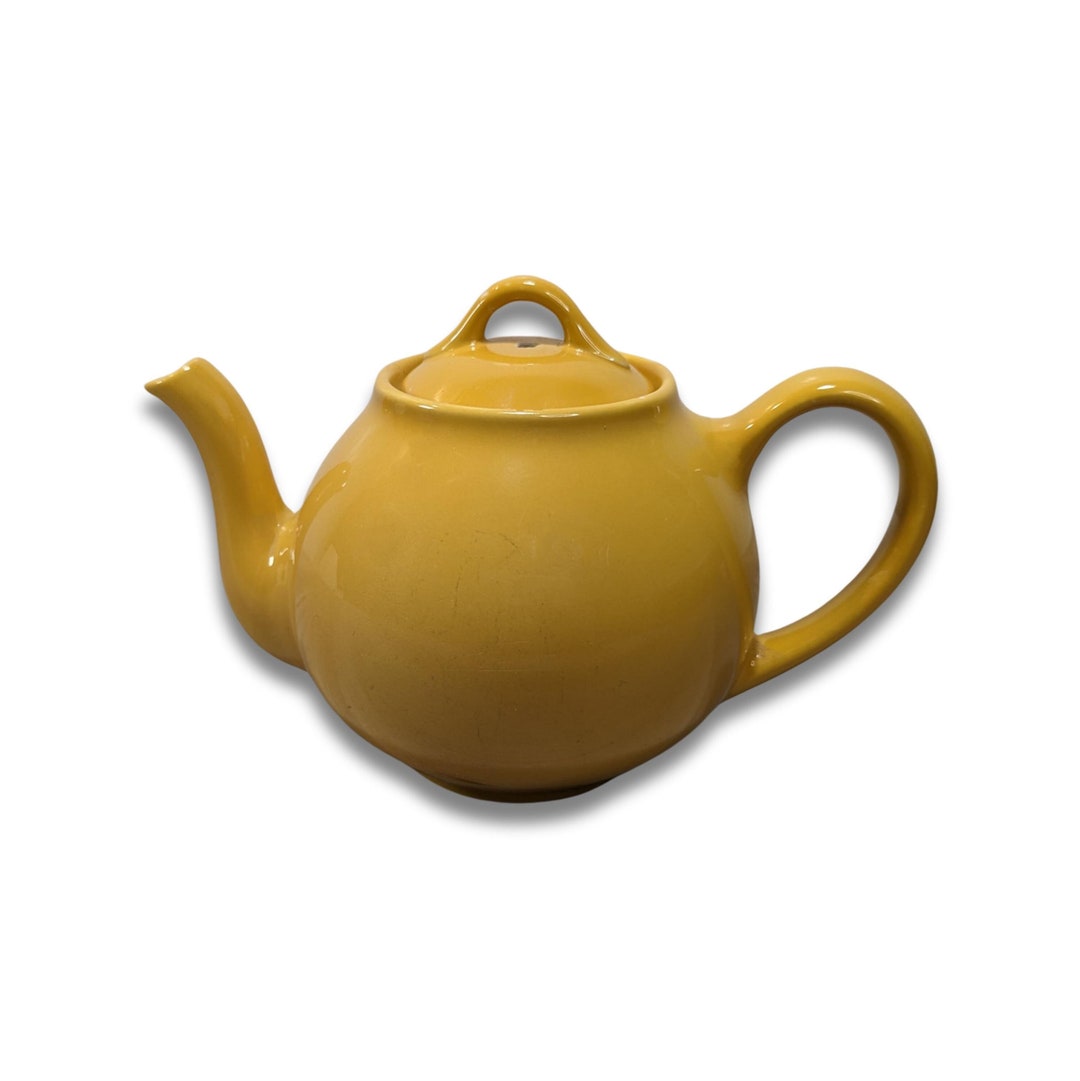 Vintage Yellow Teapot, Hall China Lipton Promotional, Mid Century ...
