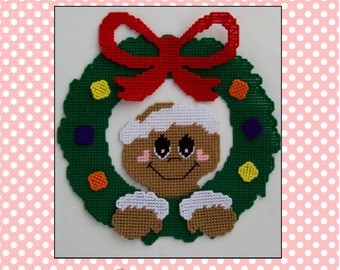 Snowman and Gingerbread Man Christmas Ornaments-plastic Canvas Pattern ...