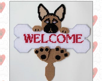 Pug Dog and Bone Welcome Sign-plastic Canvas Pattern-pdf Download - Etsy