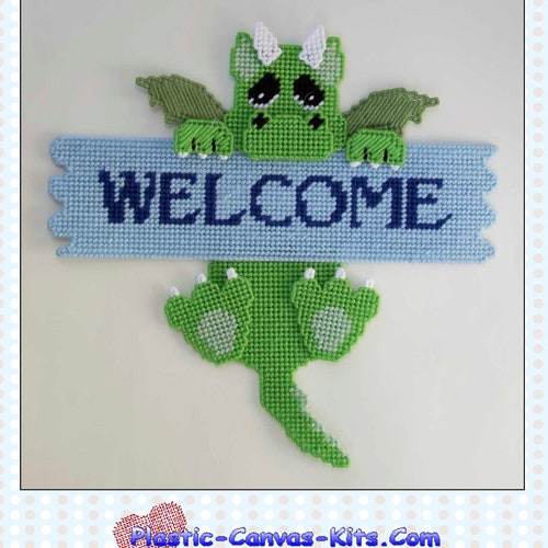 Dragon Welcome Sign-plastic Canvas Pattern-pdf Download - Etsy