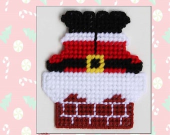 Santa Stuck in Chimney Cutout Shape, Winter Decor Paint by Line ...