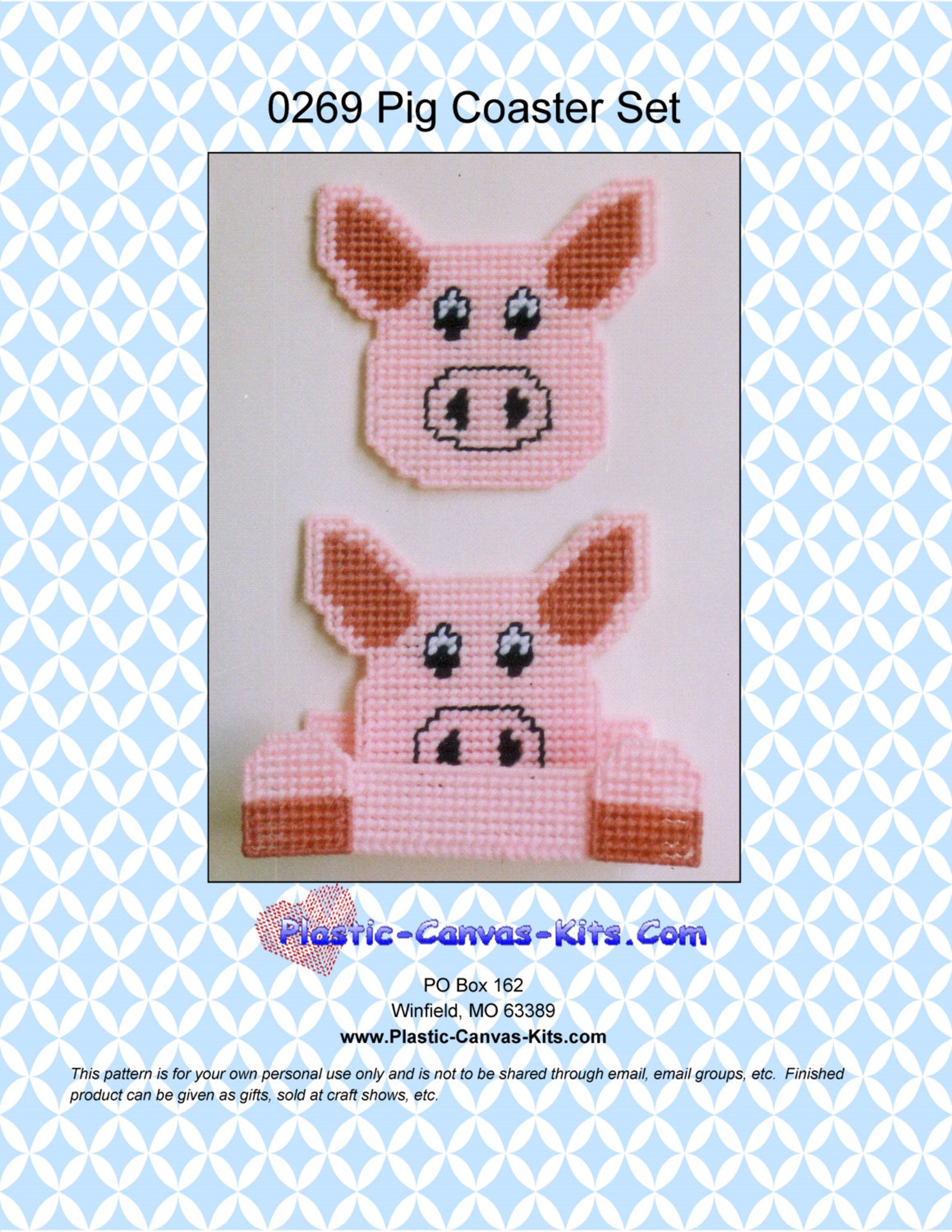 Pig Coaster Set-plastic Canvas Pattern-pdf Download - Etsy Canada