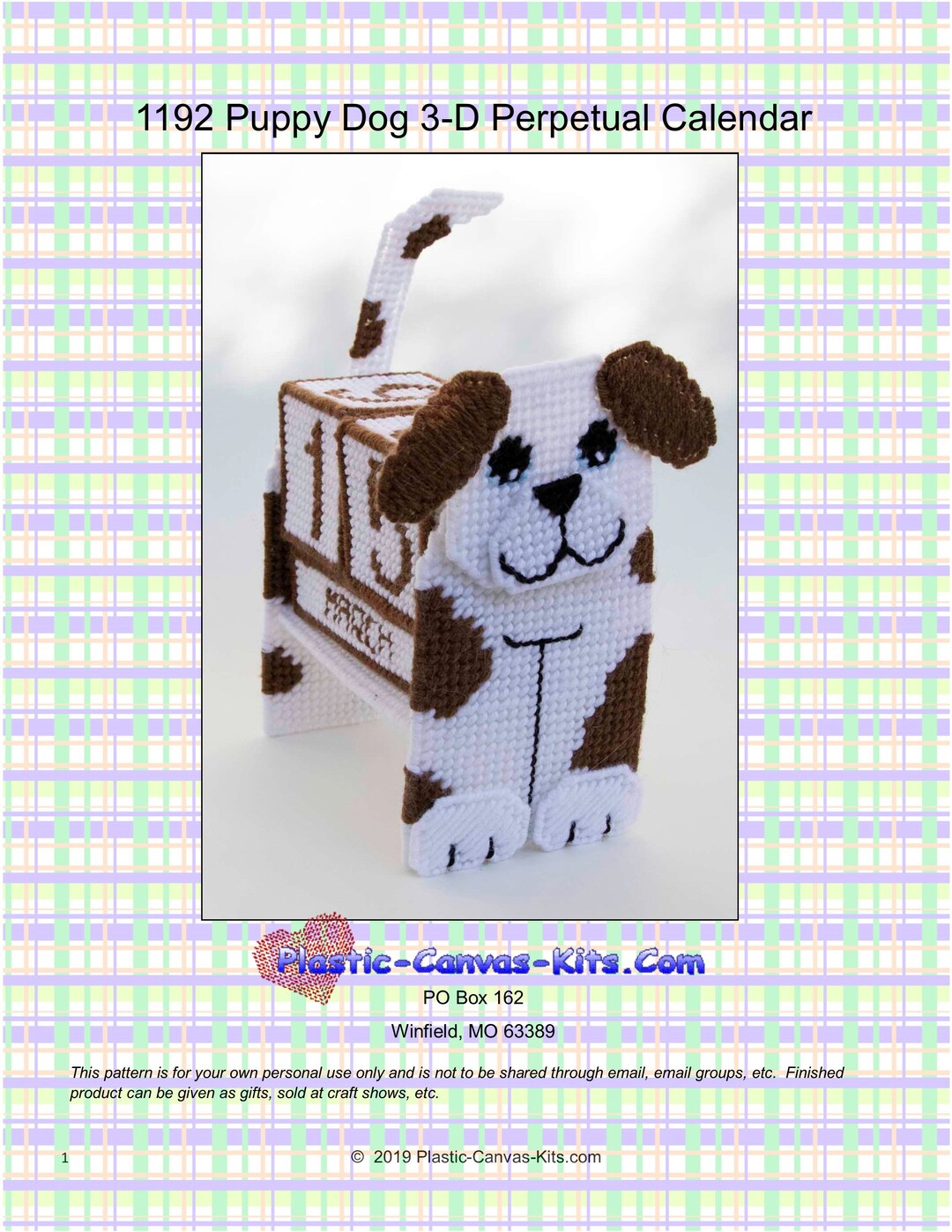 Perpetual Puppy Dog Calendar-plastic Canvas Pattern-pdf Download - Etsy