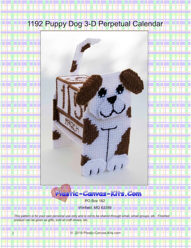 Perpetual Puppy Dog Calendar-plastic Canvas Pattern-pdf | Etsy