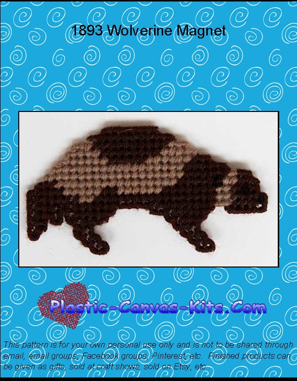 Wolverine Magnet-plastic Canvas Pattern-pdf Download - Etsy