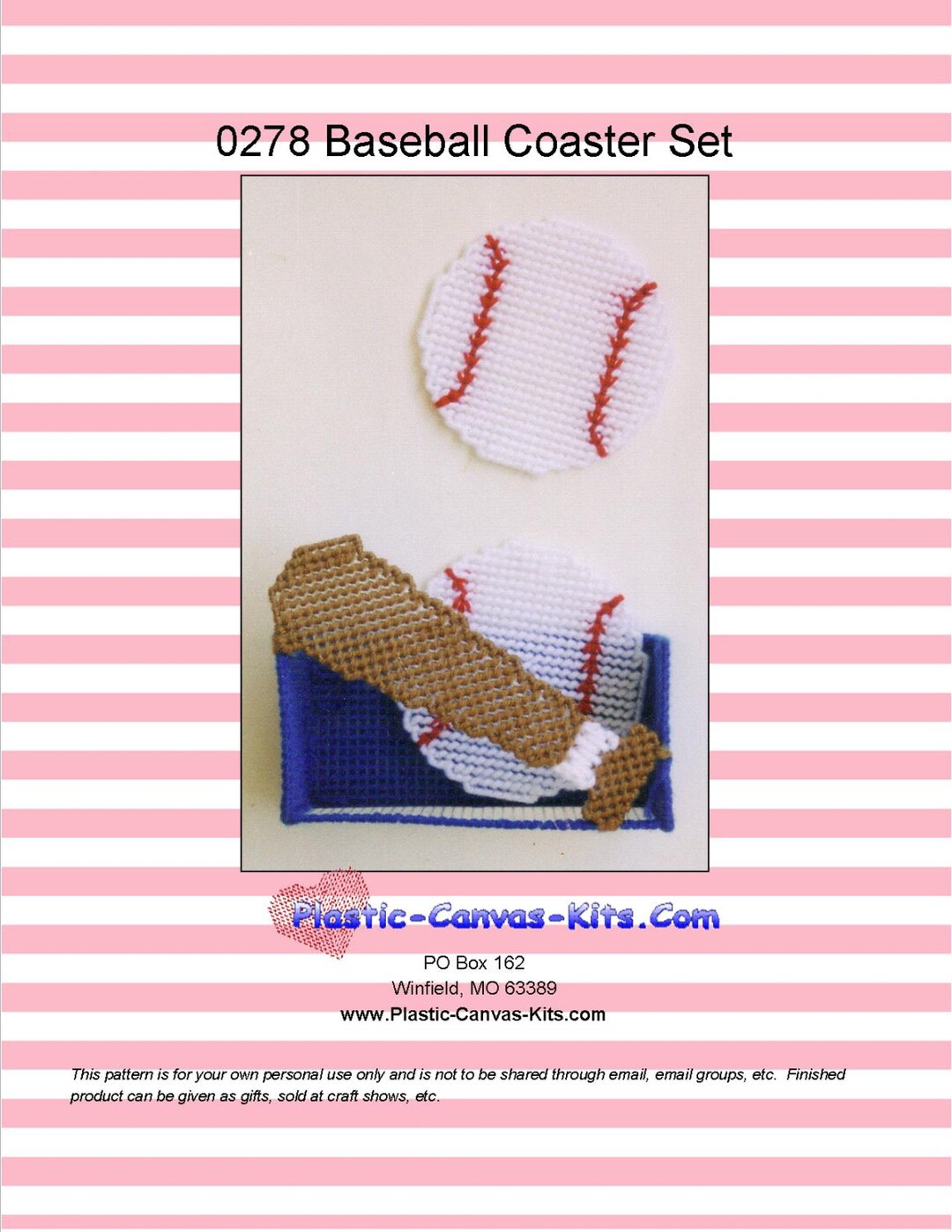 Baseball Coaster Set-plastic Canvas Pattern-pdf Download - Etsy