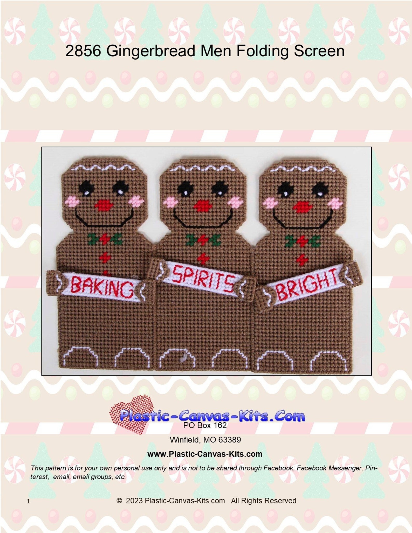 Gingerbread Man Folding Screen- Plastic Canvas Pattern-pdf Download - Etsy