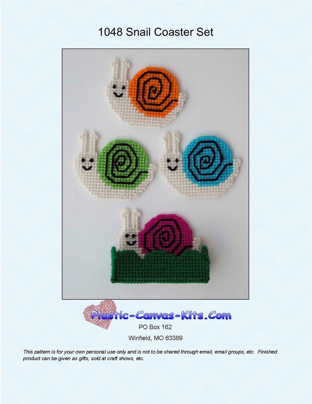 Snail Coaster Set-plastic Canvas Pattern-pdf Download - Etsy