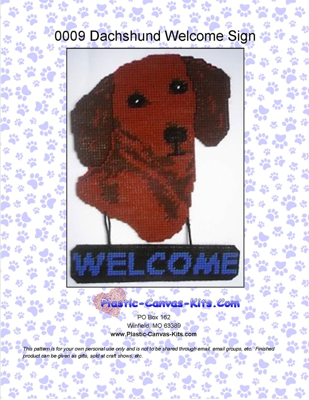 Dachshund Dog Welcome Sign-plastic Canvas Pattern-pdf Download - Etsy