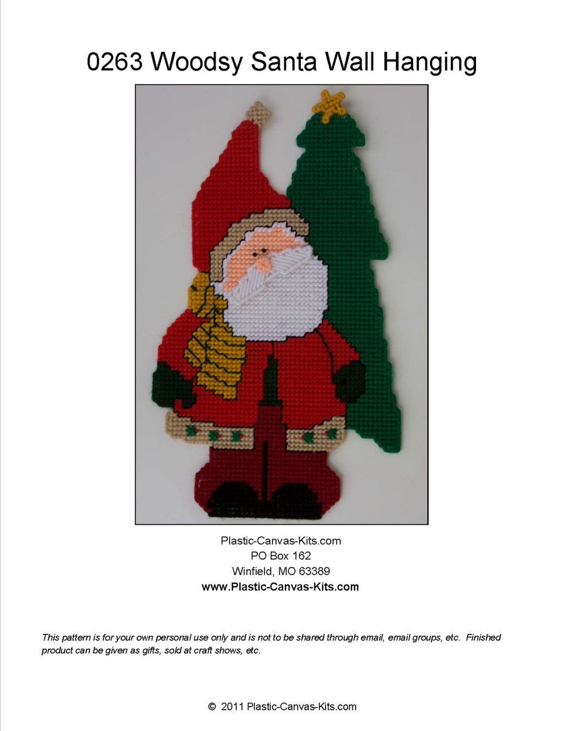 Woodsy Santa Wall Hanging-plastic Canvas Pattern-pdf Download - Etsy